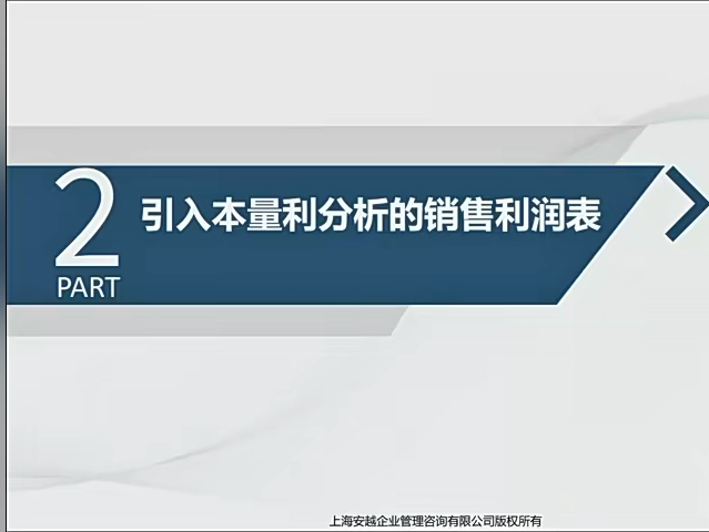 销售利润分析之:本量利分析