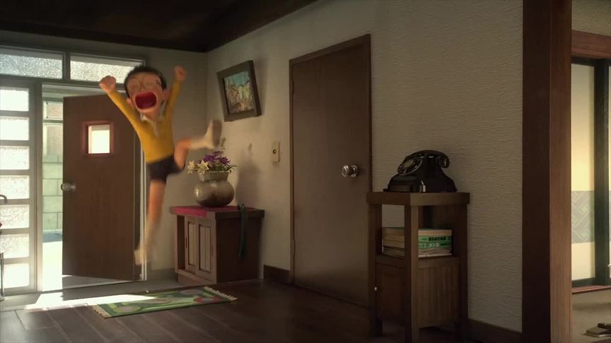 哆啦A梦电影:大雄喝了谎言药水回到房间又见到哆啦A梦开心得哭了