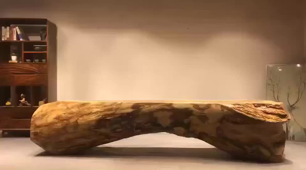 南美胡桃木原木整体桌#家具保护#