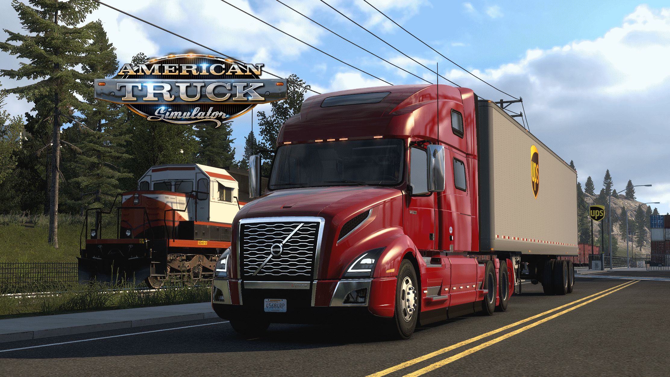 美国卡车模拟:和火车合个照