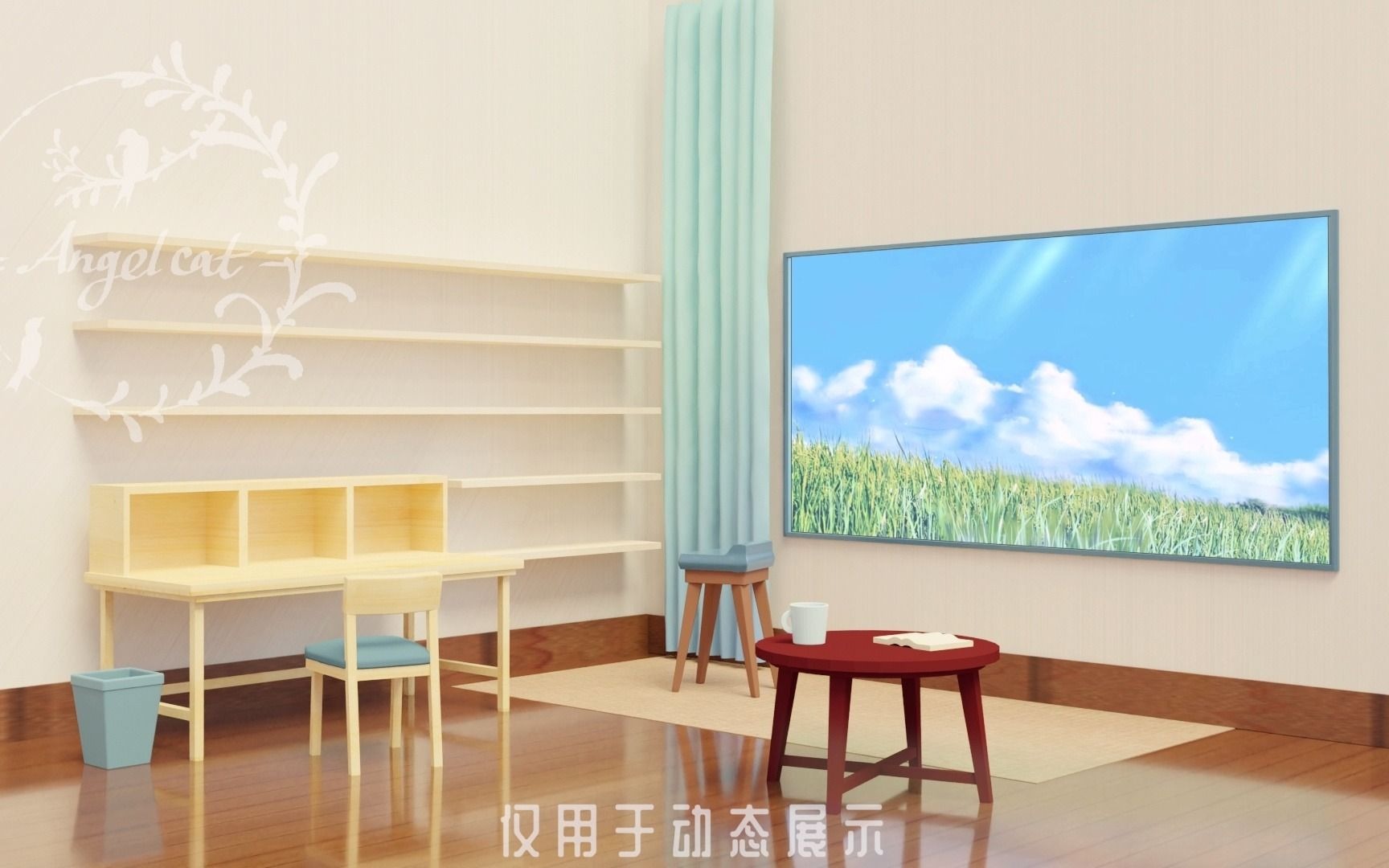 3D原创动画|书架、书桌电脑壁纸