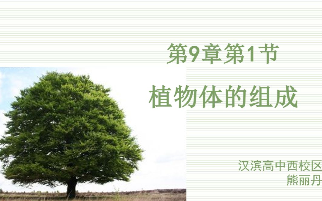 【苏科版】初中生物 植物体的组成
