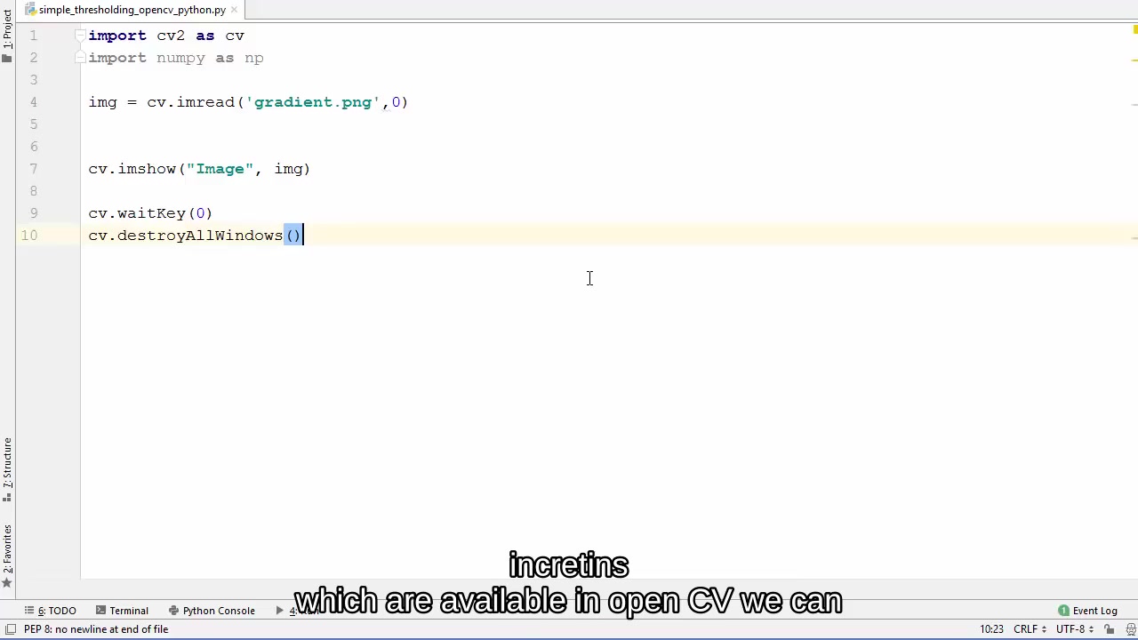初学者OpenCV Python教程14 - 简单图像阈值处理(英文字幕)