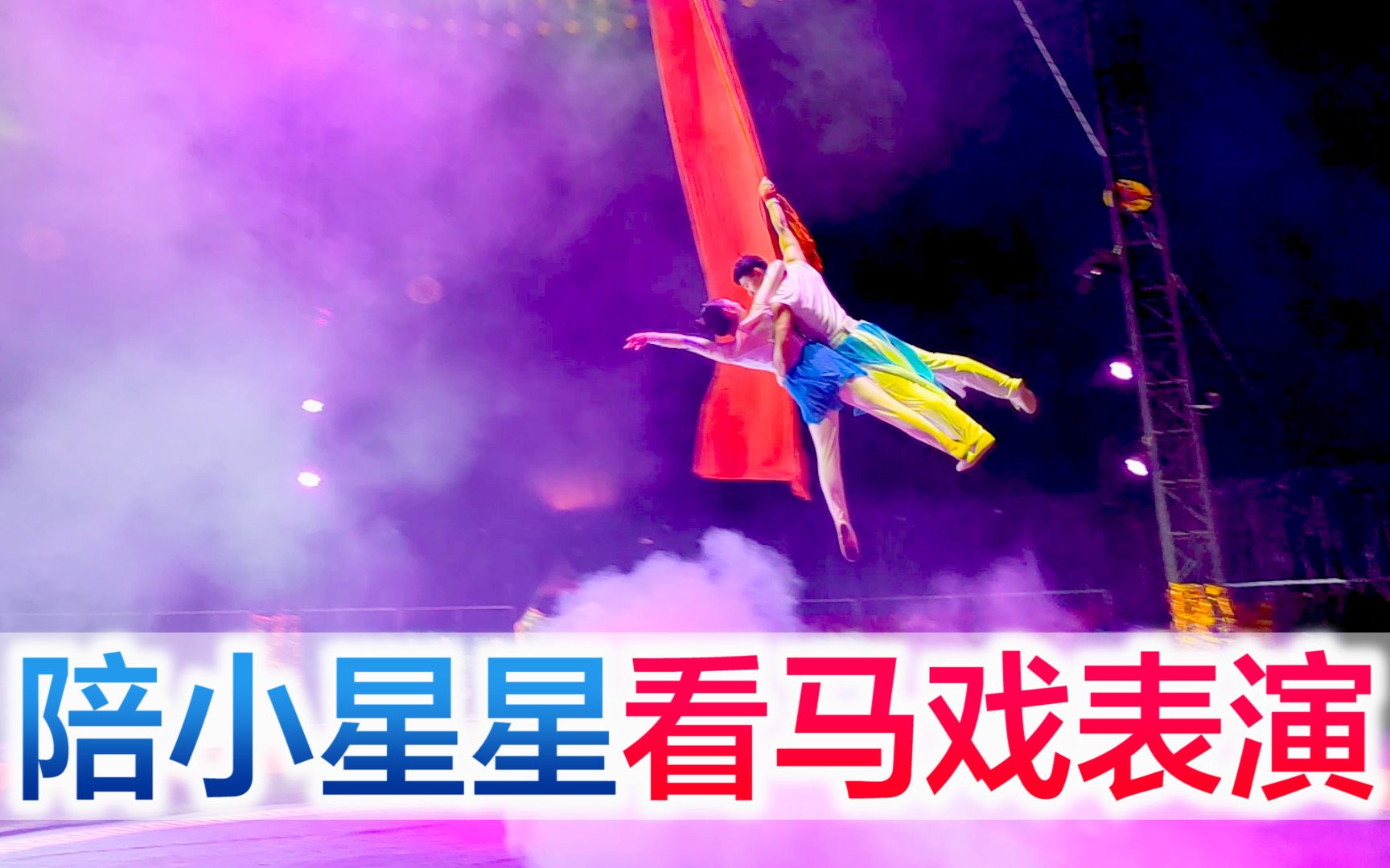 父母带宝宝去看马戏团表演,各种高难度动作,掌声不断