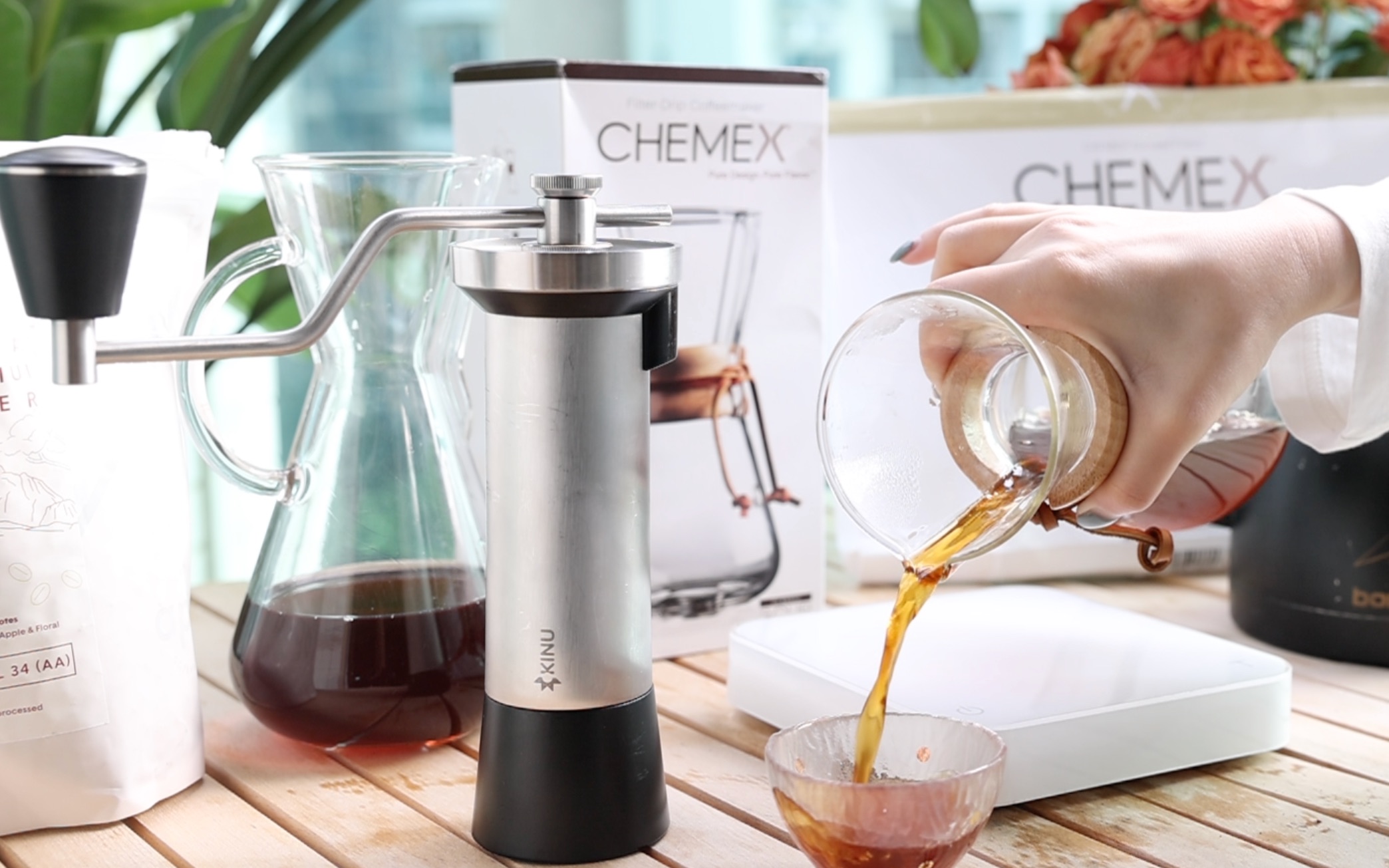 手冲爱好者不可错过的咖啡器具|kinu M47+CHEMEX分享壶