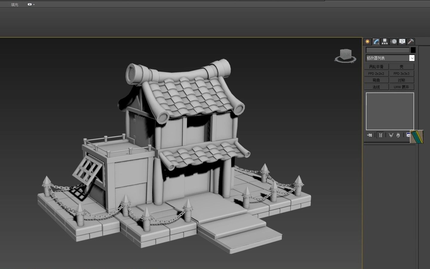 自制三维木质场景模型,3dmax场景建模教学视频