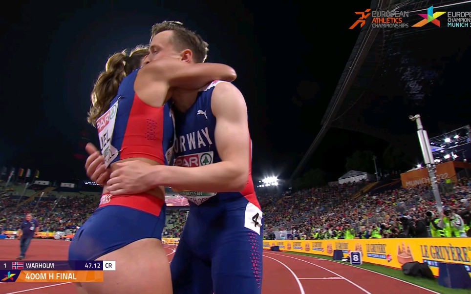 2022年慕尼黑欧洲田径锦标赛,男子400米栏决赛,世界纪录保持者瓦尔...