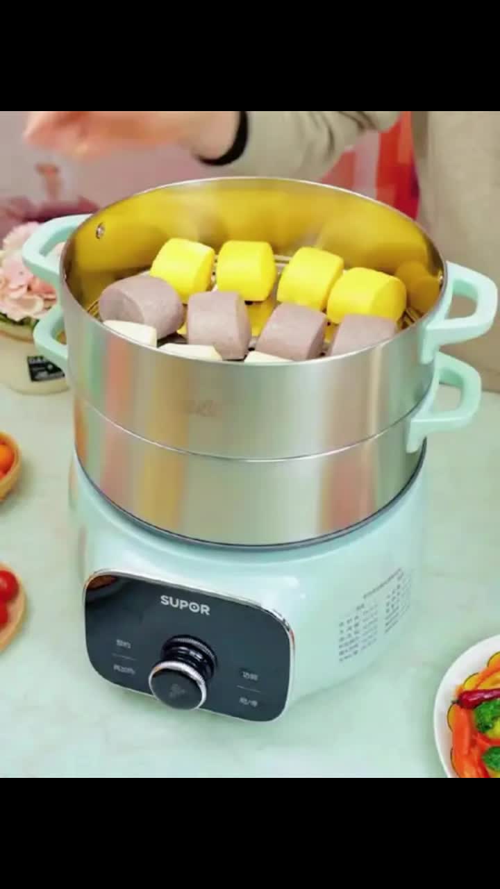 大容量电蒸锅 定时可拆卸上蒸下煮 #电蒸锅 #上蒸下煮 #大容量蒸 #...