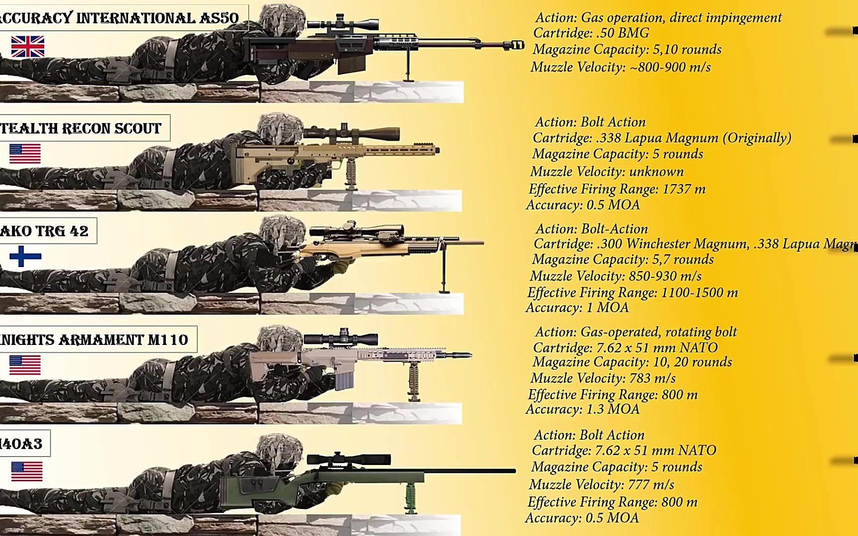世界十大狙击步枪排名!