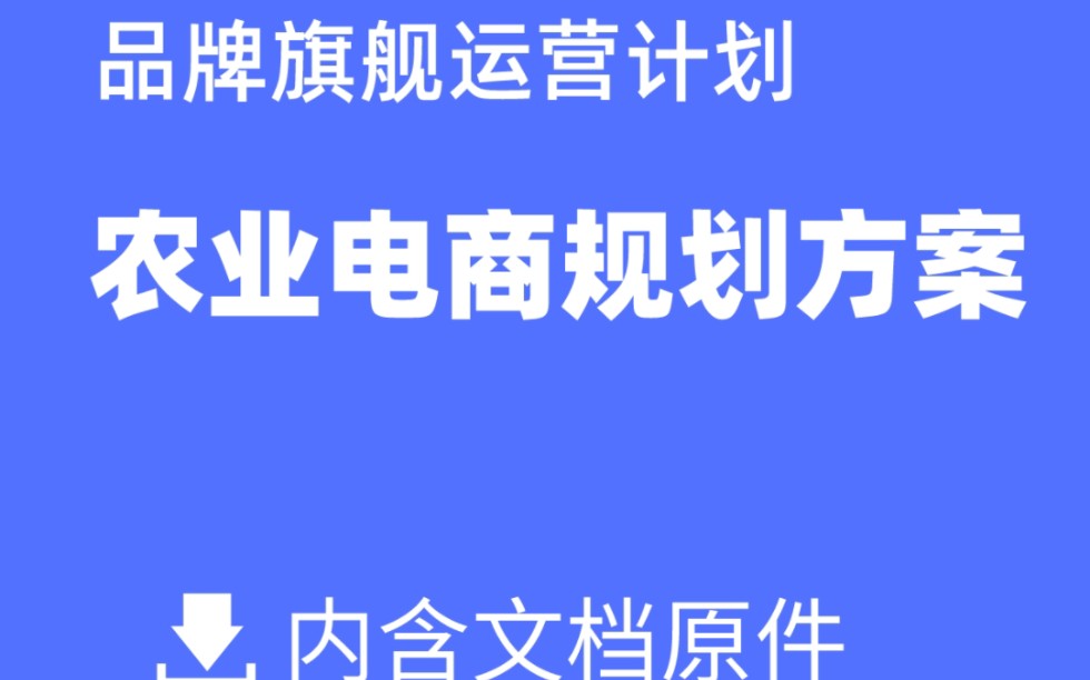 农产品大米电商旗舰运营推广策划方案