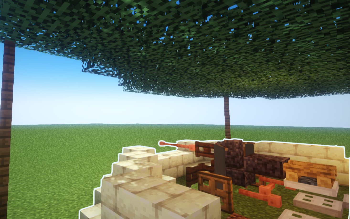 【minecraft】教你建造二战时的反坦克炮阵地!_哔哩哔哩bilibili_我的世界