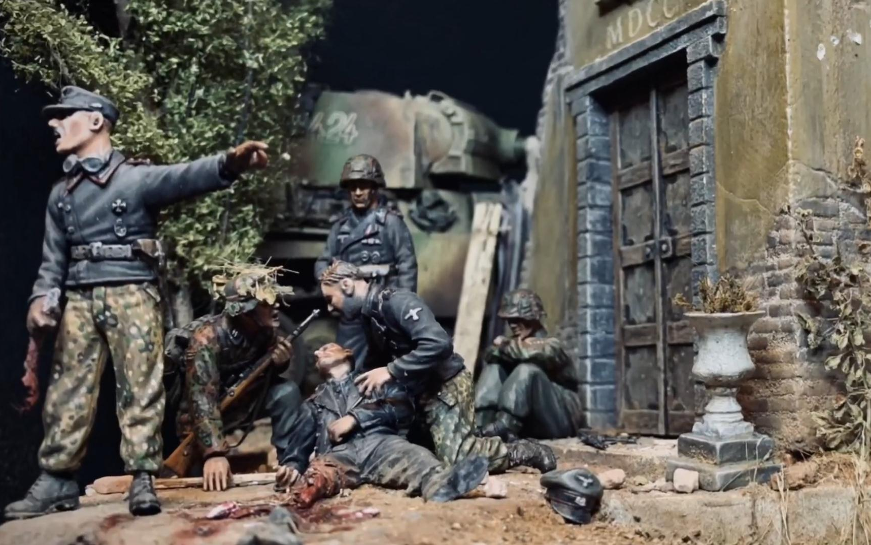 二战军事模型——《 指挥官阵亡 》1:35场景模型制作过程【超清1080...