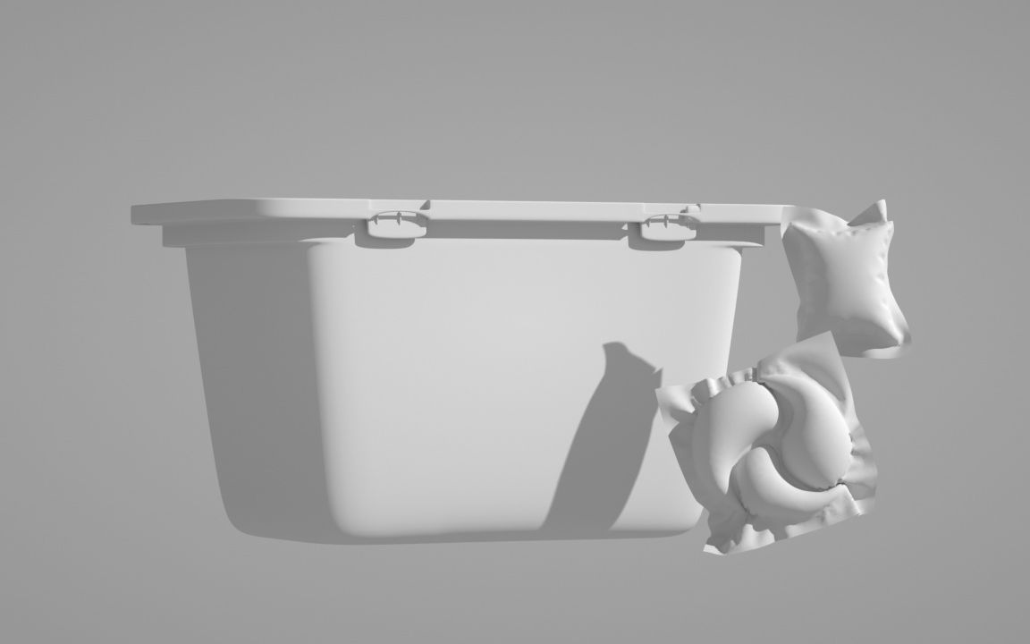 C4D洗衣凝珠 塑料盒 建模