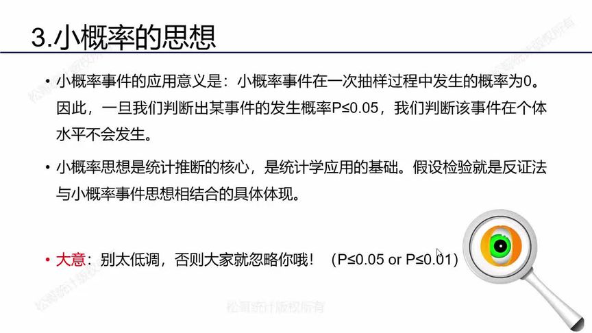 反证法是统计学假设检验最重要的思想,非此即彼!