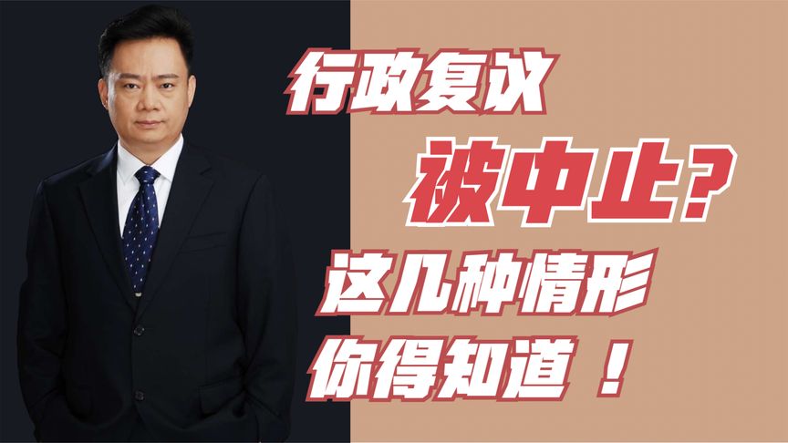 行政复议突然被中止?只有这几种是法定中止情形!