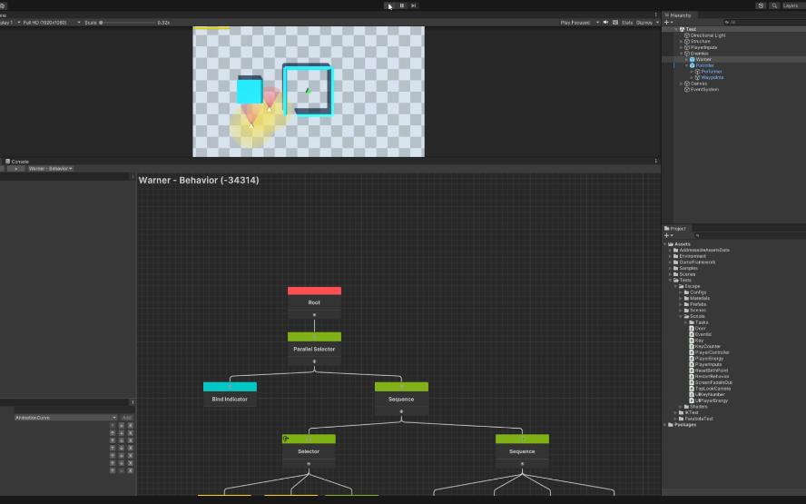 Unity 【开源】自制行为树编辑器测试演示