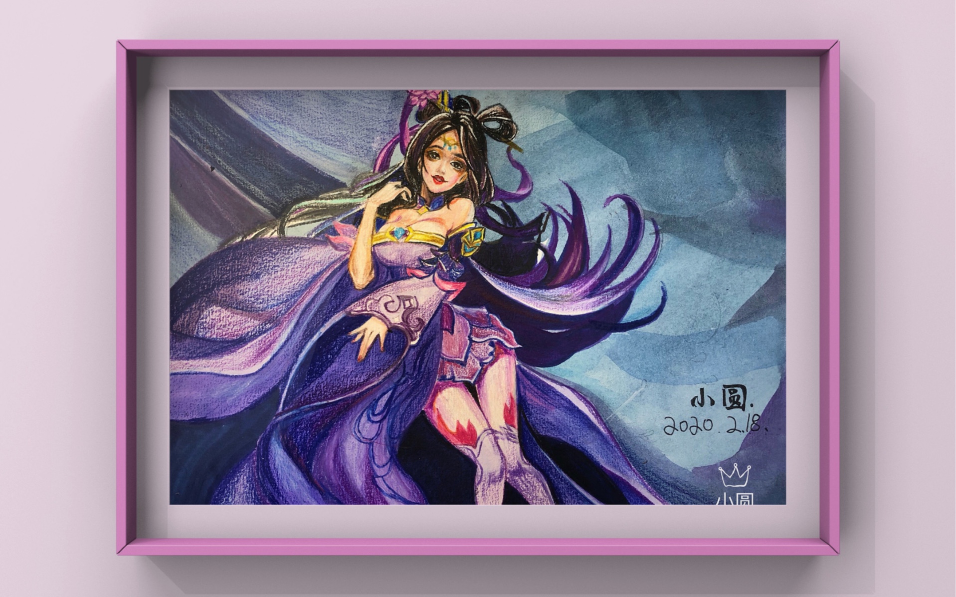 王者荣耀貂蝉手绘全过程