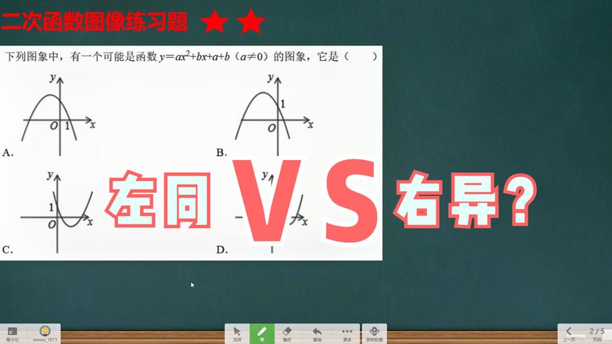 九上丨二次函数图像练习题,熟练掌握二次函数图像性质可秒解!