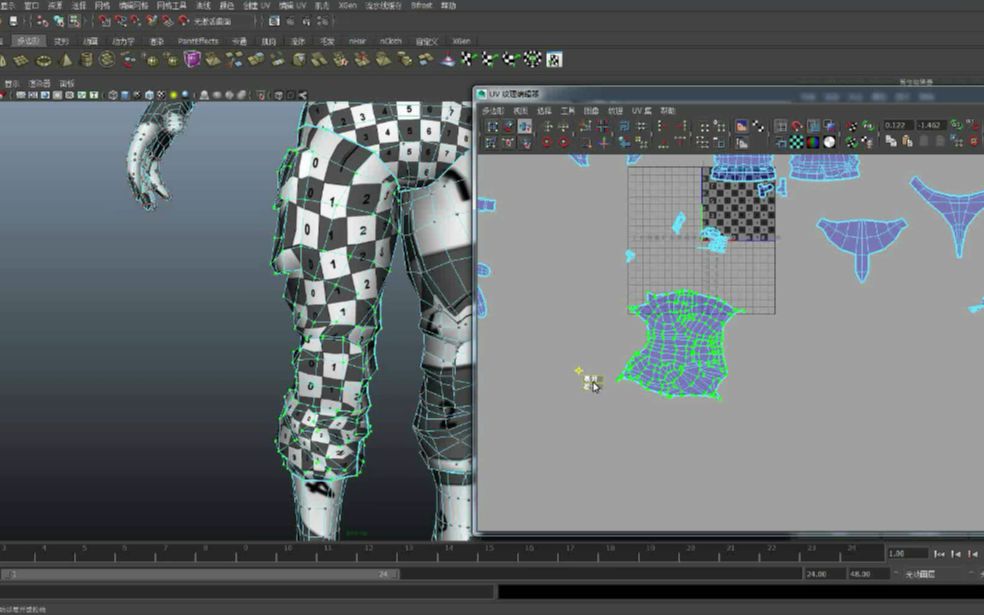 MAYA玛雅教学人物UV贴图 二(女声向)