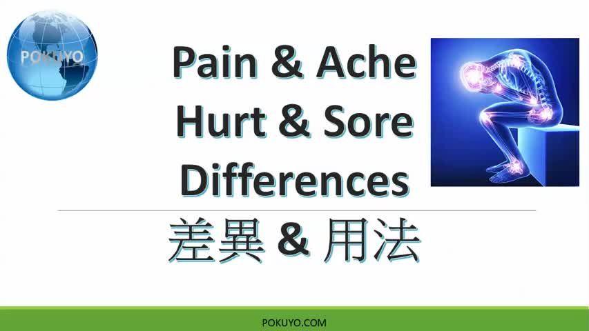 Pain, Ache, Hurt, Sore在表达疼痛时有什么差异及用法?