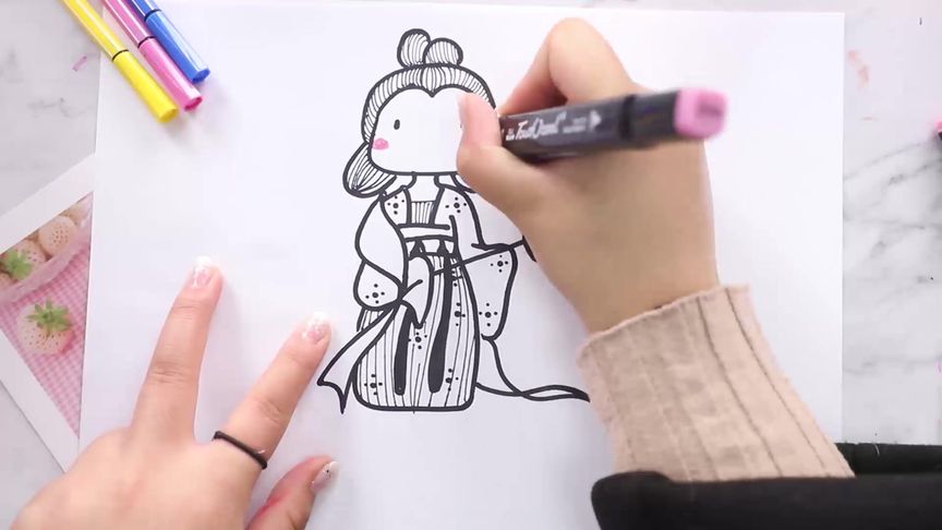 怎么画最简单的古装汉服,需要这几步
