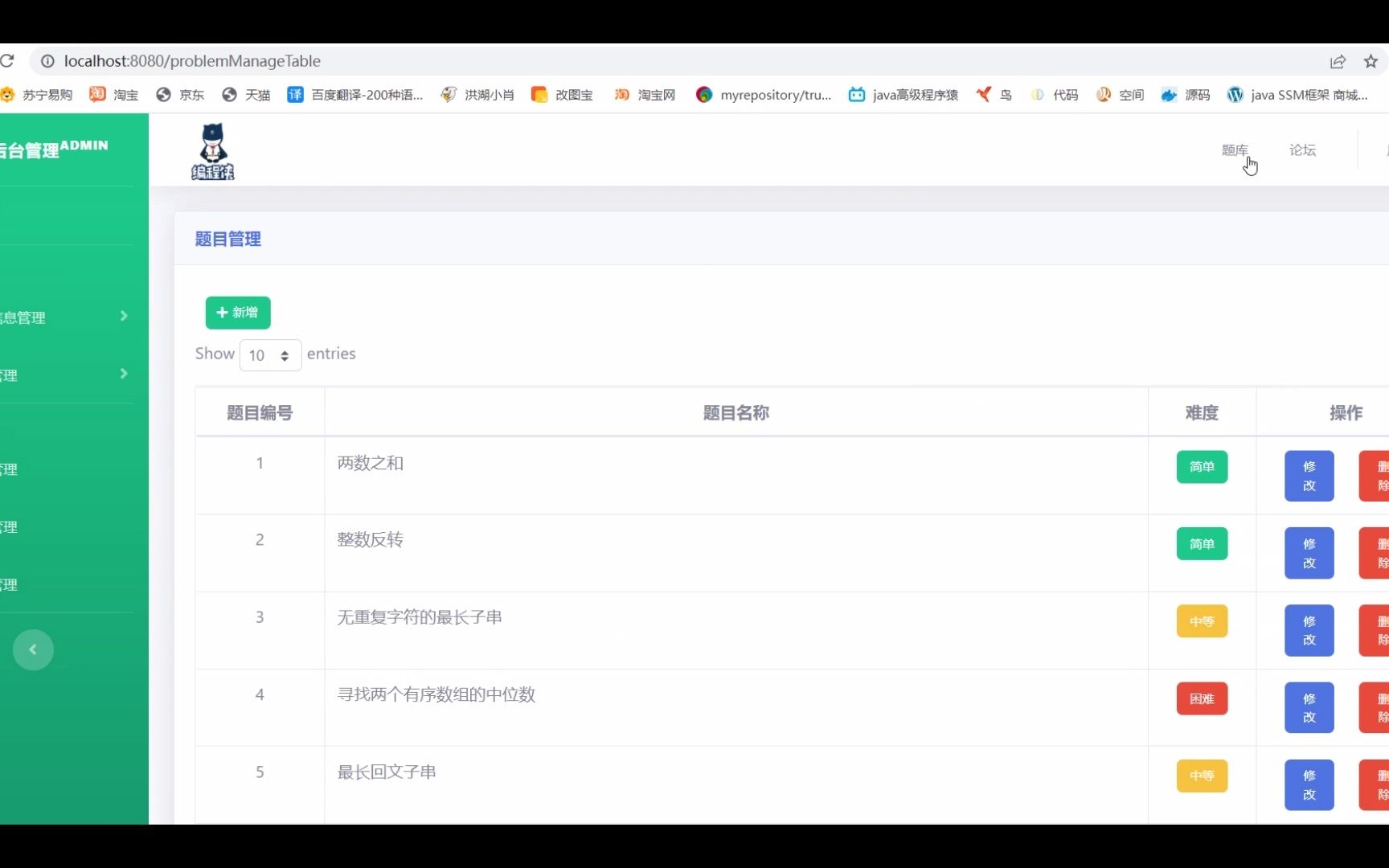 基于springBoot mybatis在线编程网源码论文开题报告任务书