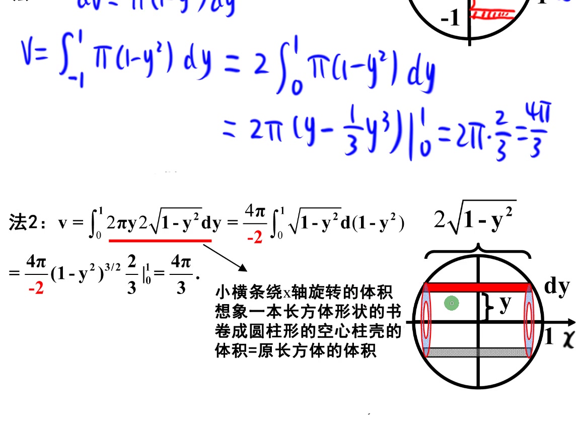 一个单位球体积搞定二三重积分计算与体积的求解方法(含旋转体体积)