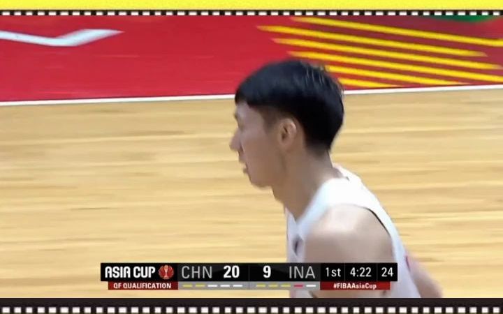 中国男篮VS印尼,裁判强行响哨杜锋苦笑,周琦连球三球现场安静了。
