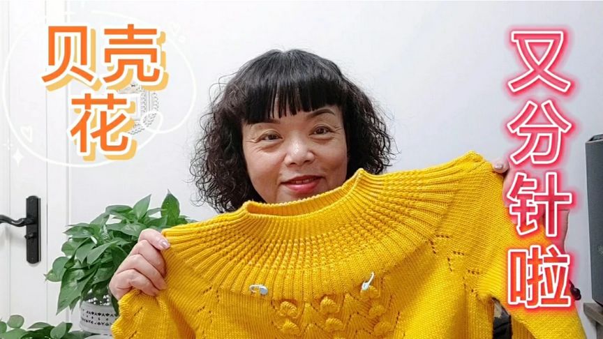 60后大姐教宝妈编织贝壳花毛衣,怎样织落差,腋下加10针你会么?