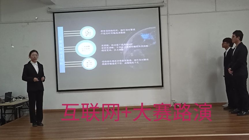 美女大学生的互联网+创新创业大赛路演