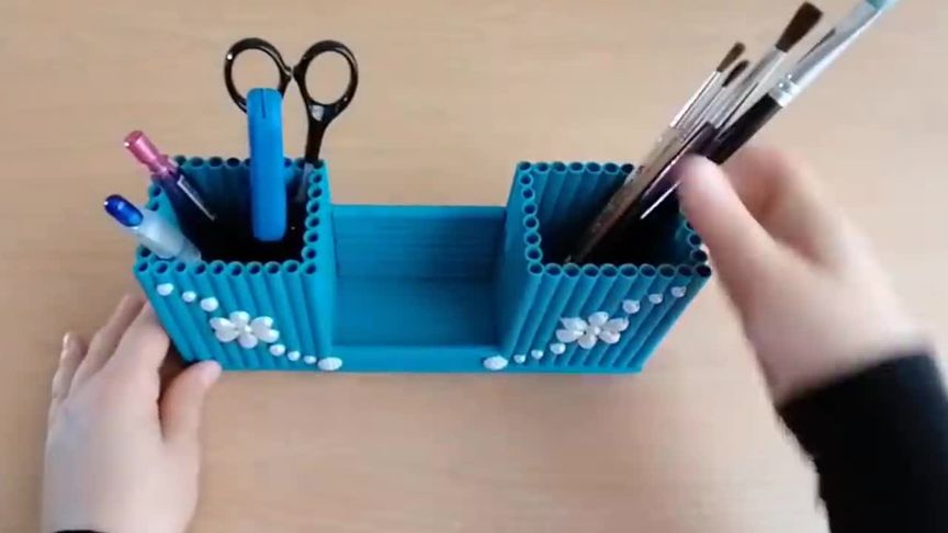 废纸箱制作收纳盒 DIY收纳笔筒教程实用有创意 #废纸 #手工diy