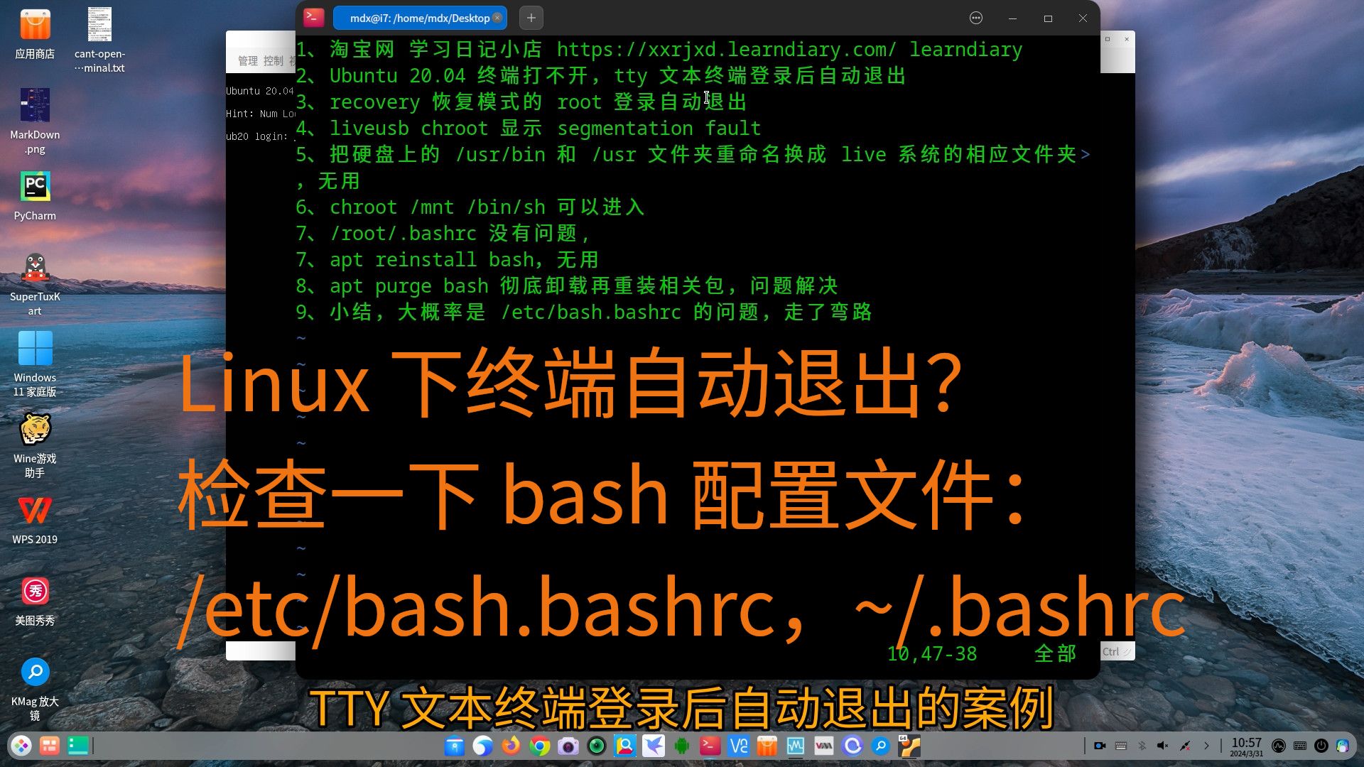 Linux 下终端自动退出案例分析