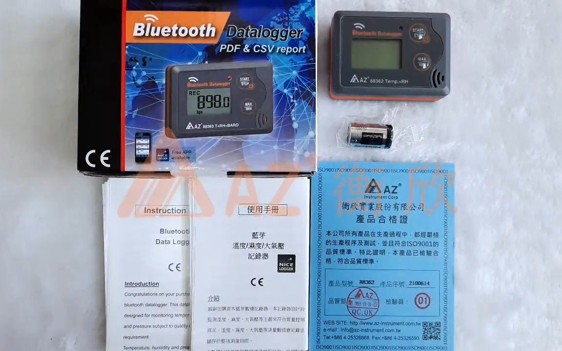 【开箱体验】AZ衡欣 88362 蓝牙温湿度记录仪