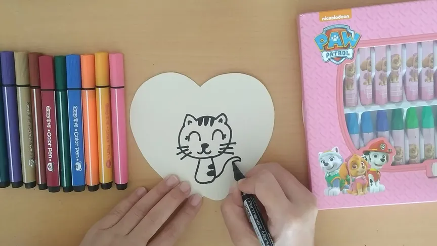 简笔画小猫咪画法,几分钟学卡通动物小猫咪,儿童宝宝轻松学画画