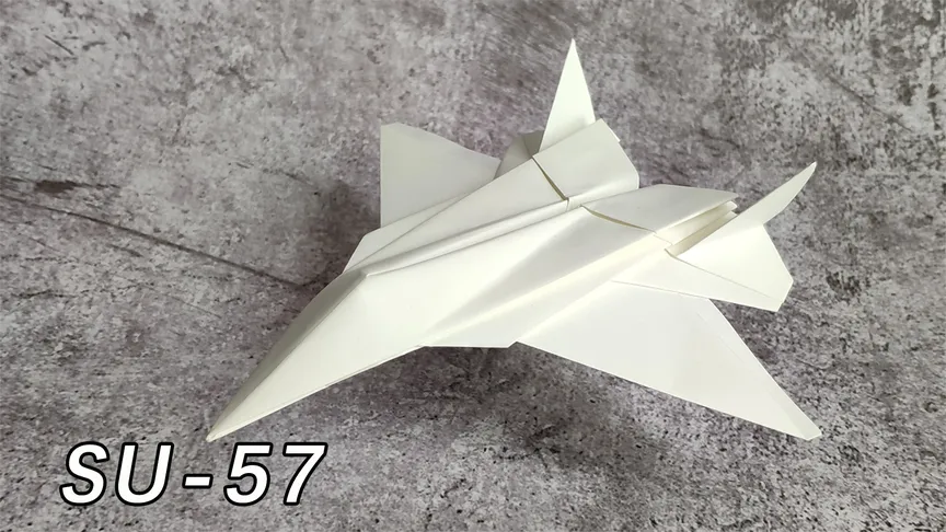 仿真模型纸飞机 SU-57战斗机 一步一步教你来折