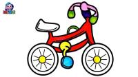 儿童版自行车绘画简笔画艺术