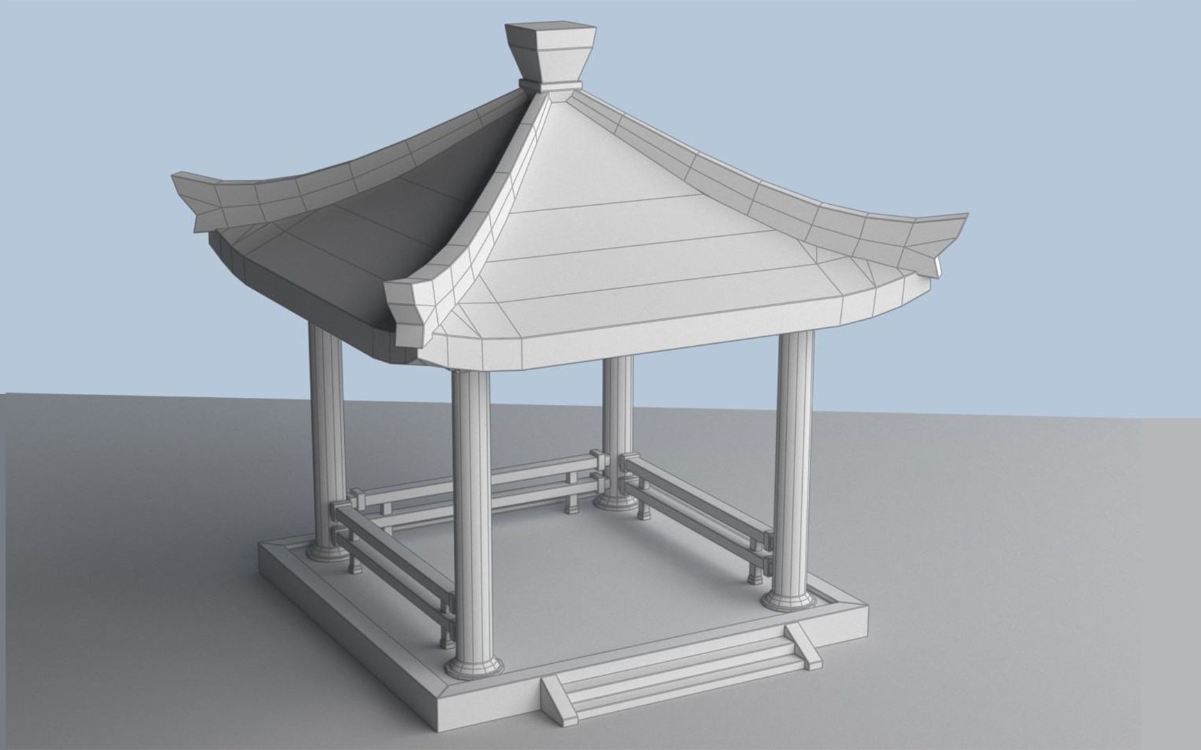 【3Dmax】详细简单的教你做一个,非常精致的中国风凉亭,绝美
