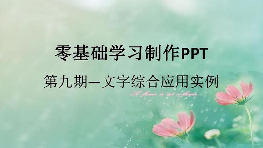 零基础学习制作PPT—第九期文字综合应用实例