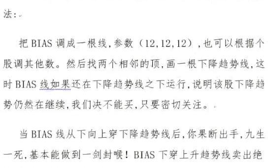 BIAS指标趋势线买入信号(图解)