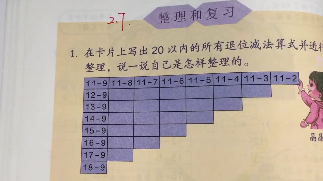 人教版 一年级数学下册 2.7 整理和复习