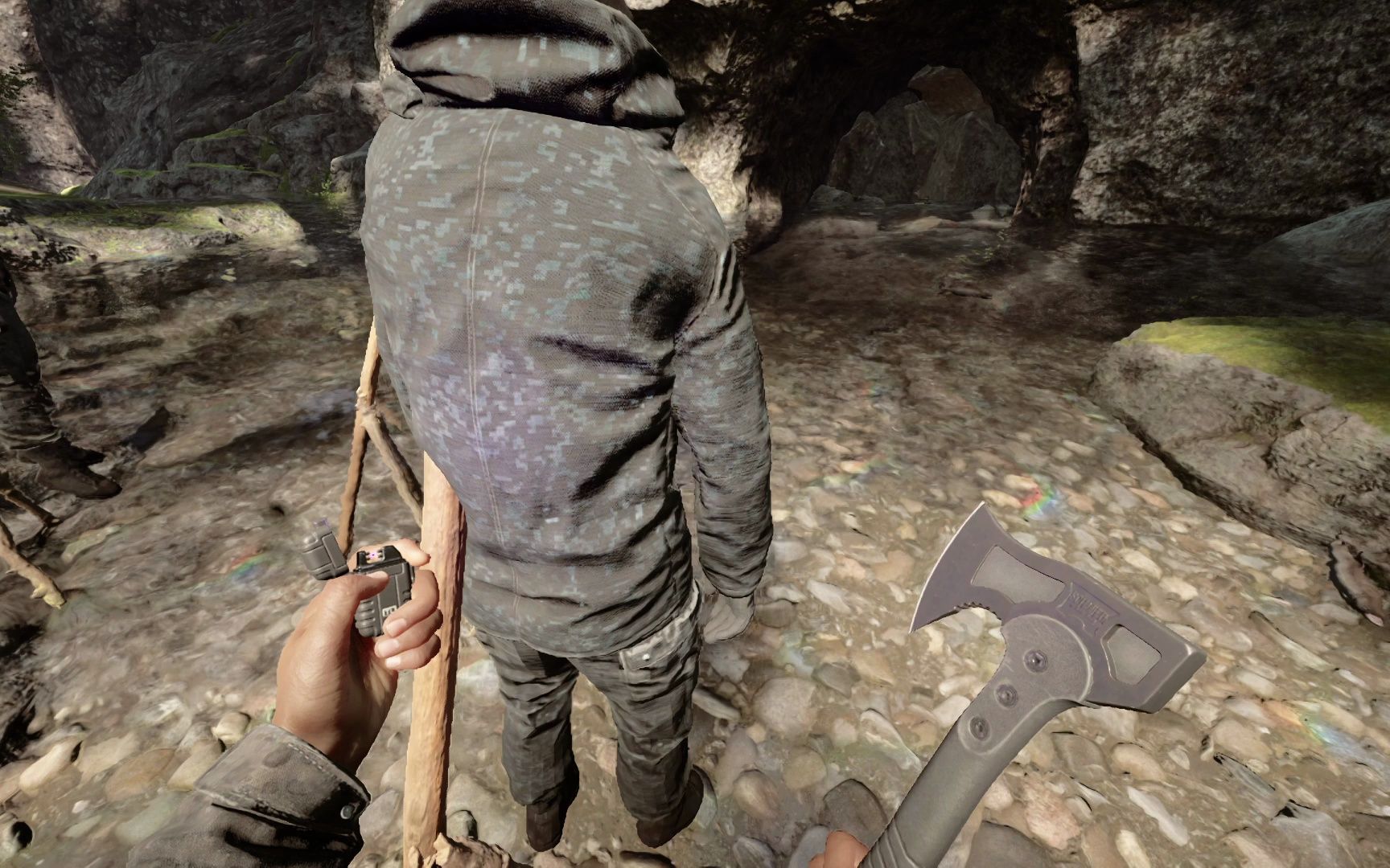 森林之子 首发新版本一根木棍,无需潜水器、抓钩枪,最快拿到铲子的...