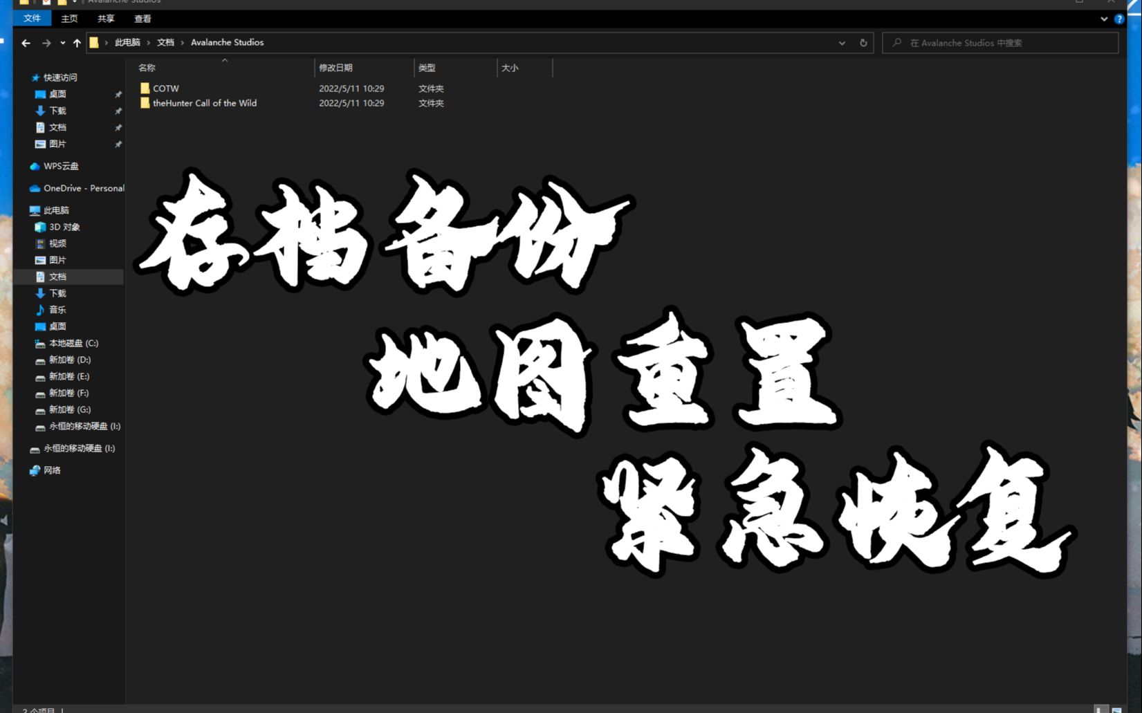 【荒野的召唤】拒绝坏档 存档备份内容详解_单机游戏热门视频