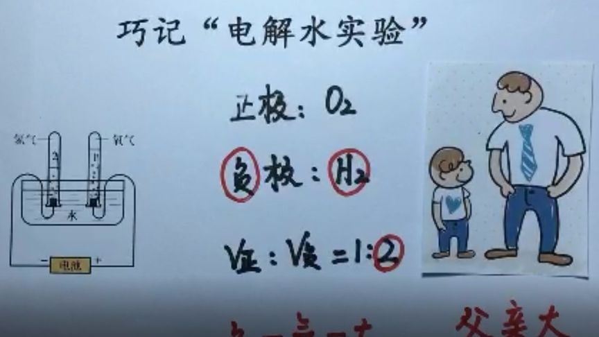 初中化学,易错易混点:巧记电解水实验,饶艳旋