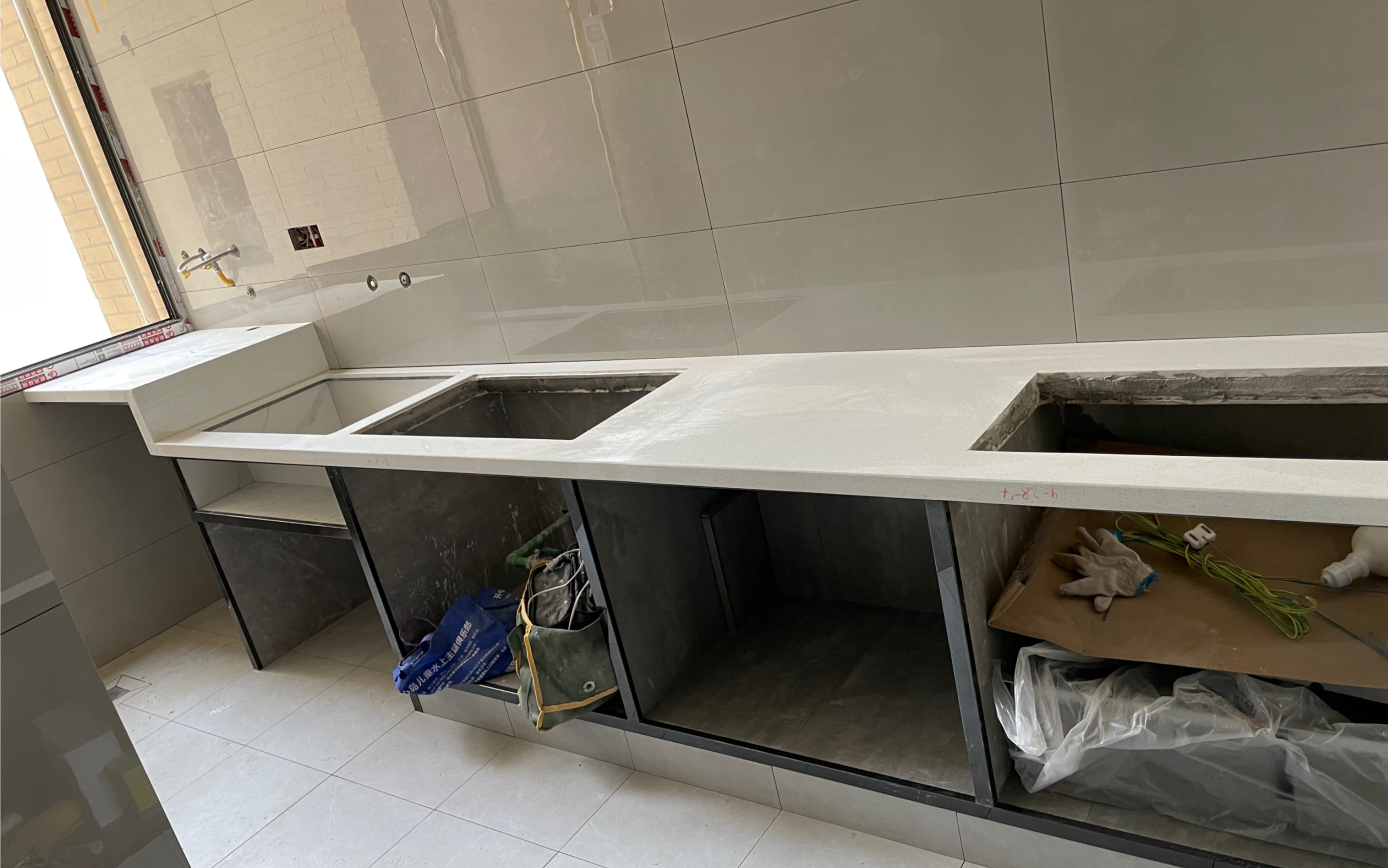 瓷砖夹灶台洗衣槽一体成品