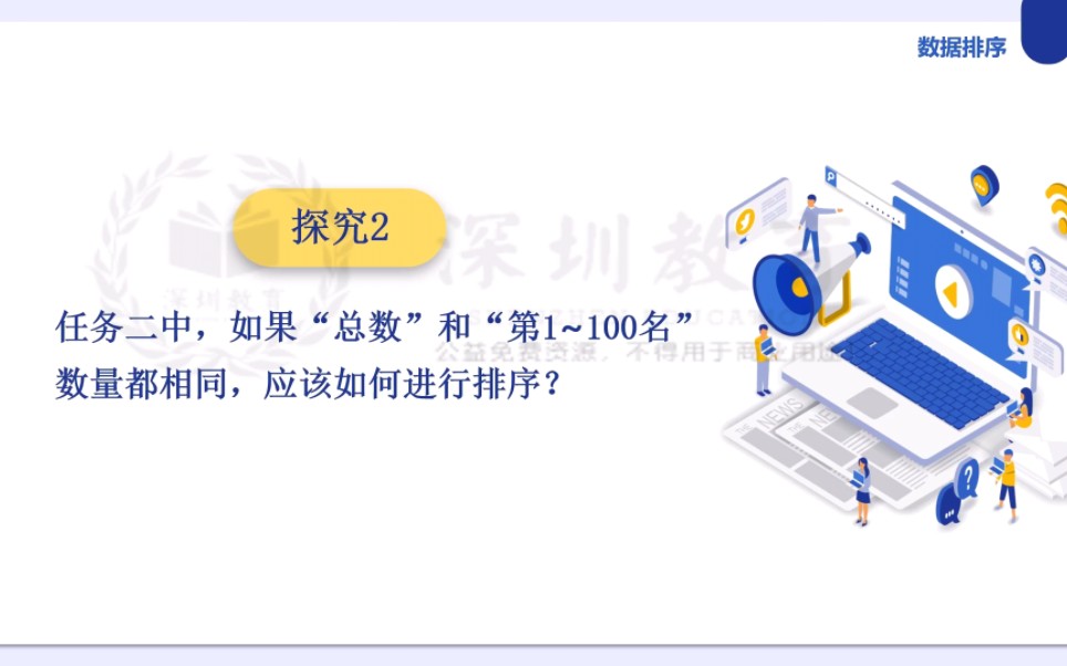 《数据管理我能行——excel中的数据排序》公开课【全国大赛优质课 ...
