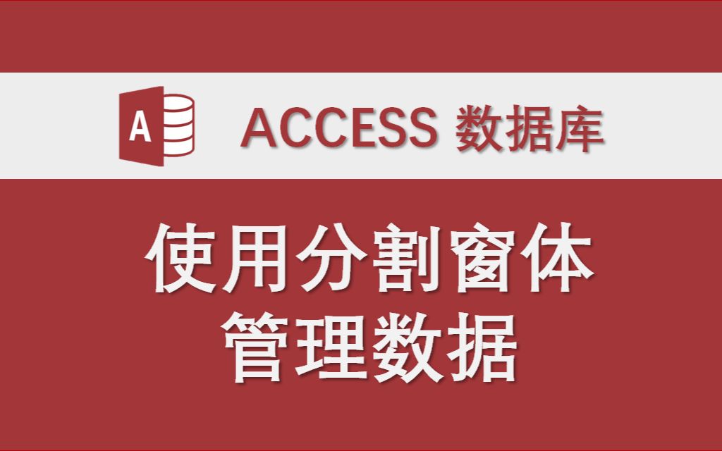 使用分割窗体管理数据 Access数据库系统功能模块讲解 VBA代码实例
