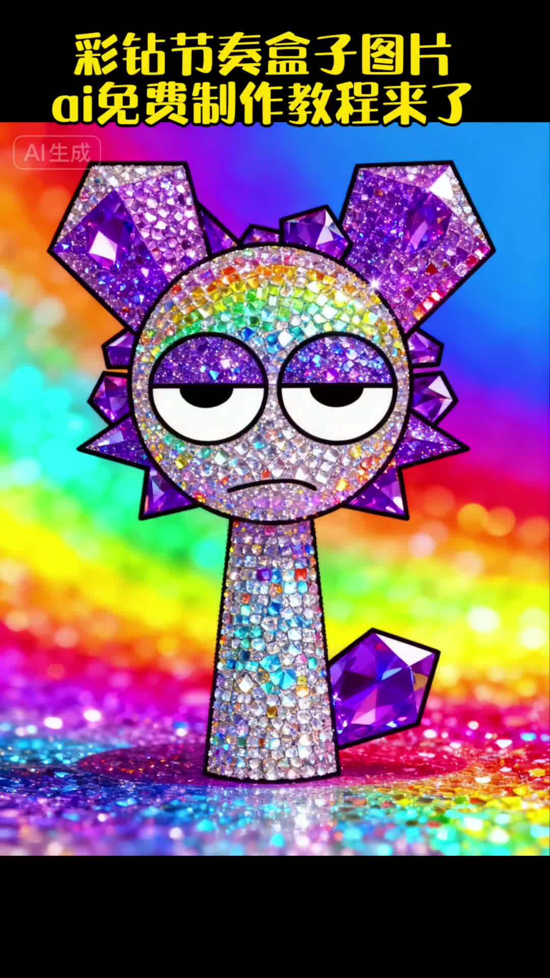 彩钻节奏盒子表情包制作教程来了~ #即梦ai #节奏盒子洞洞乐盲盒#...
