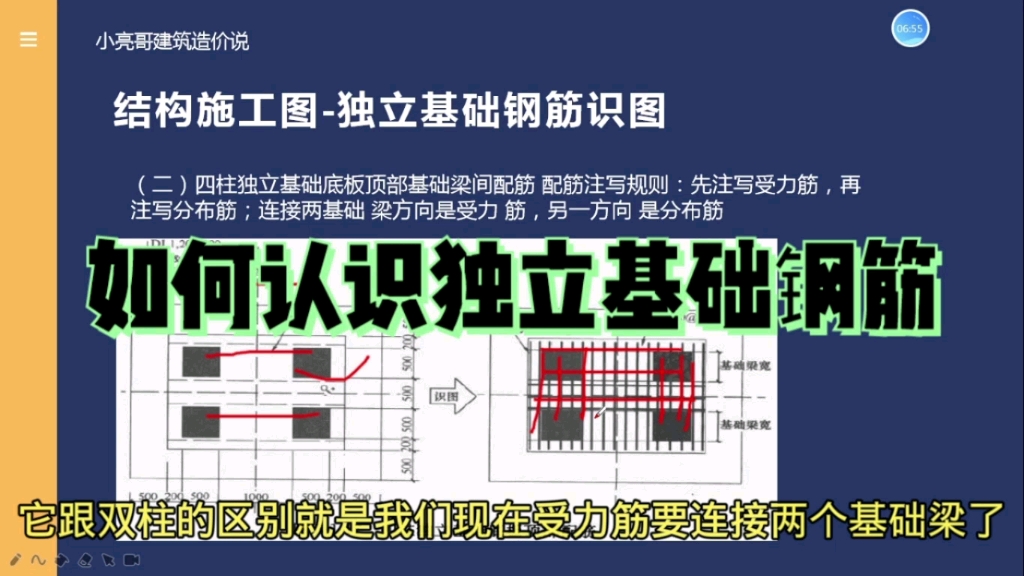 带建筑造价初学者学习独立基础钢筋知识,这样学习简单明了