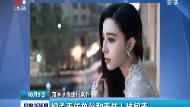 范冰冰偷逃税案件 相关责任单位和责任人被问责