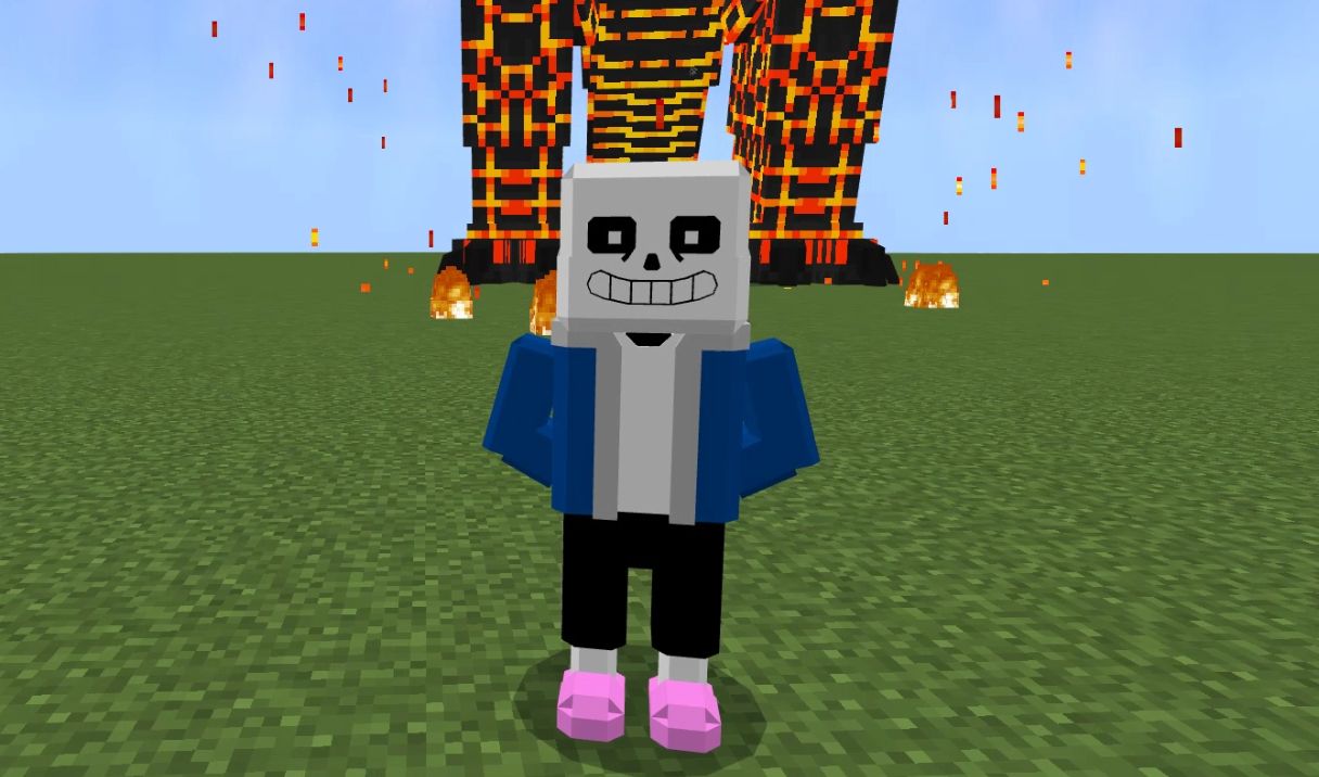 我的世界:传说之下SANS大战哥斯拉_游戏热门视频